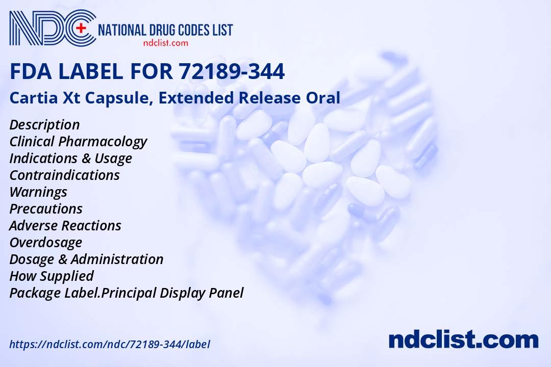 FDA Label for Cartia Xt Capsule, Extended Release Oral - Indications ...