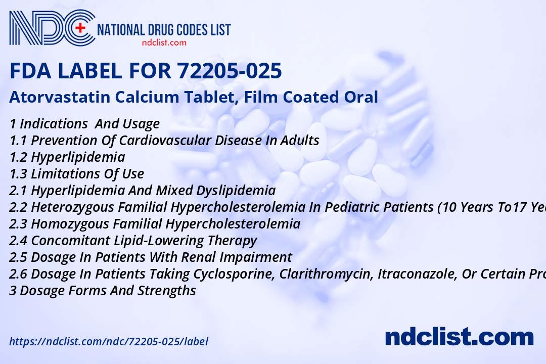 FDA Label for Atorvastatin Calcium Tablet, Film Coated Oral ...