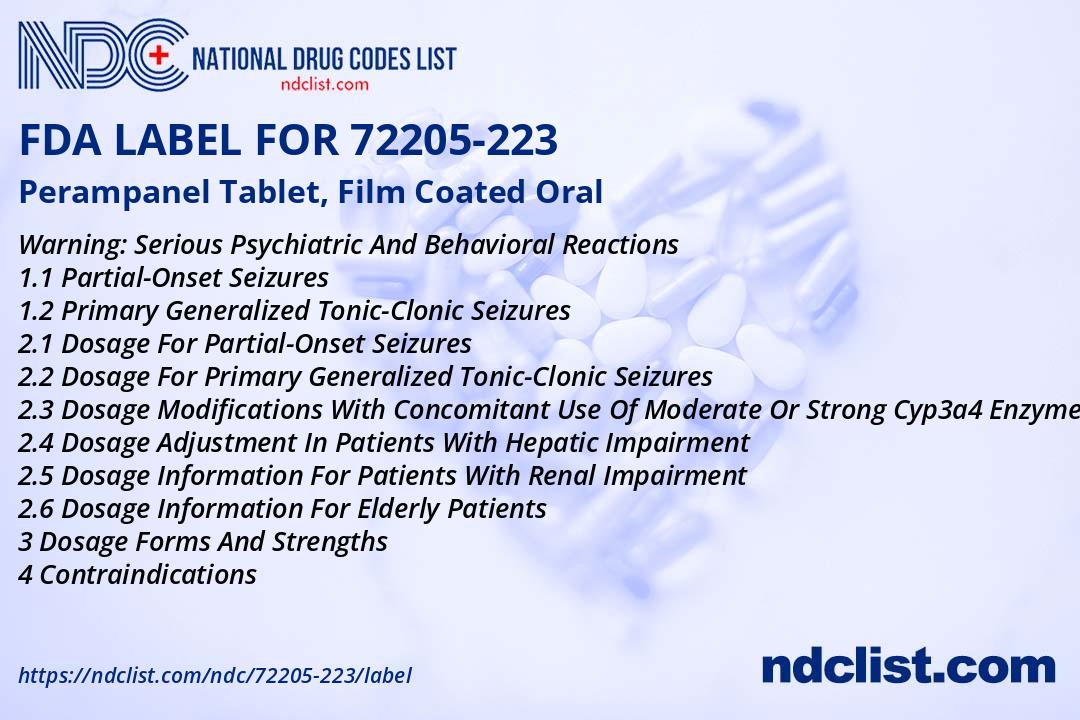 FDA Label for Perampanel Tablet, Film Coated Oral - Indications, Usage ...