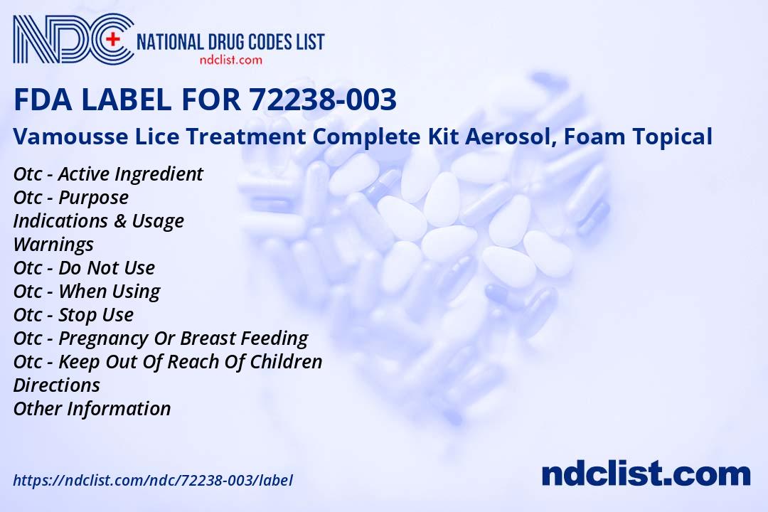 Vamousse Lice Treatment Complete Kit- FDA Label NDC72238-003