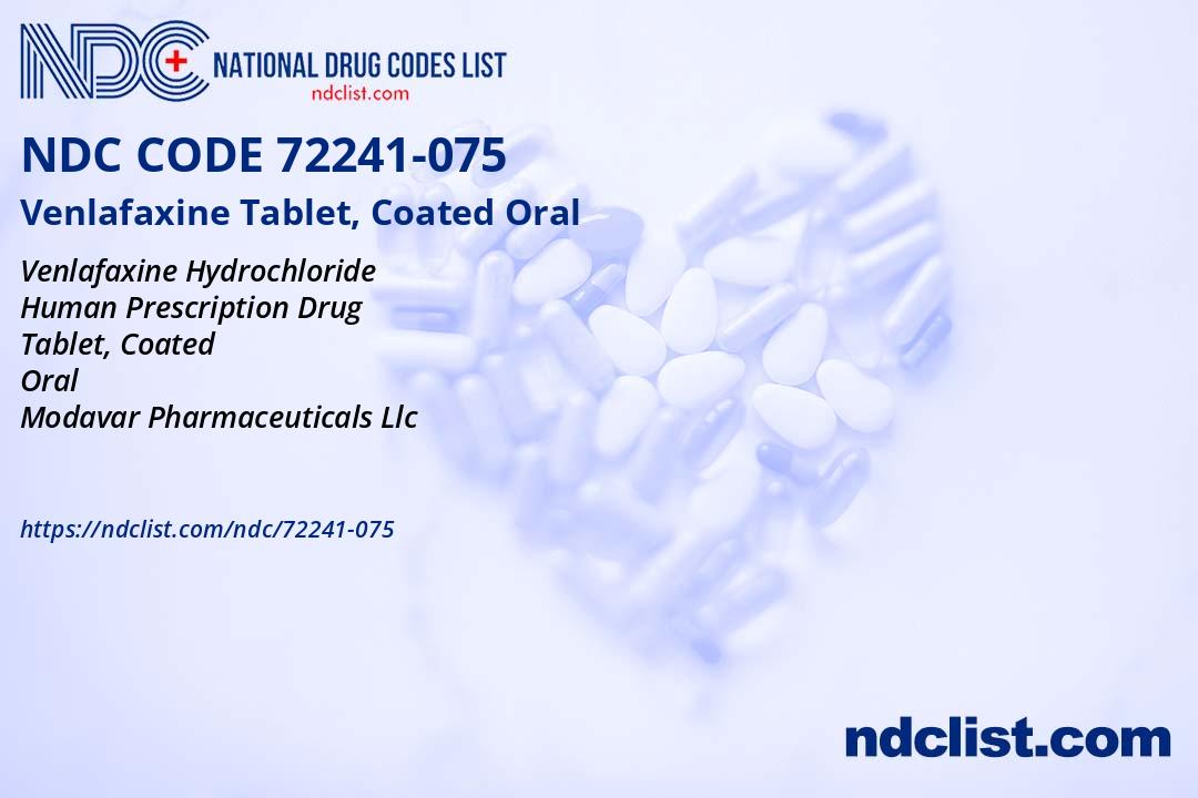 Venlafaxine Tablet, Coated- NDC72241-075