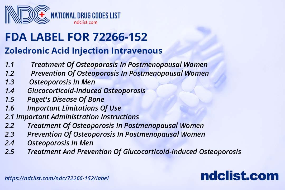 FDA Label for Zoledronic Acid Injection Intravenous - Indications ...