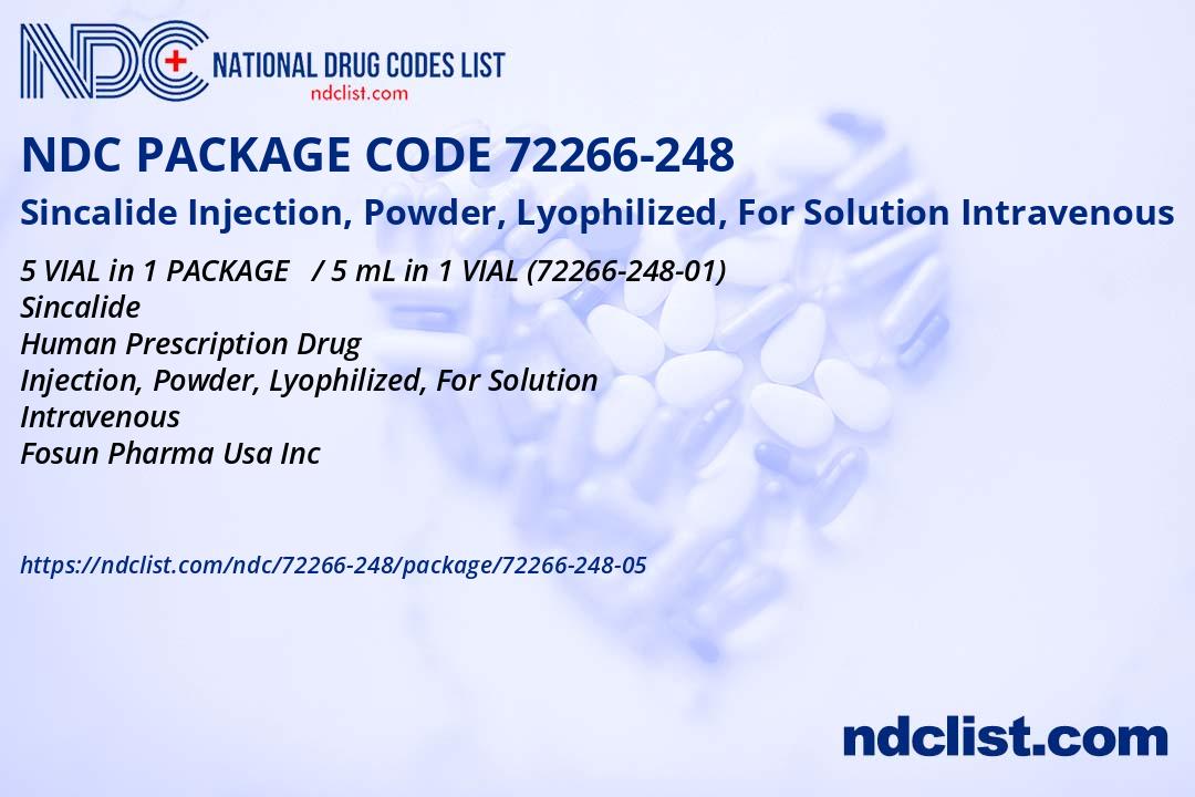 NDC Package 72266-248-05 Sincalide Injection, Powder, Lyophilized, For Solution Intravenous