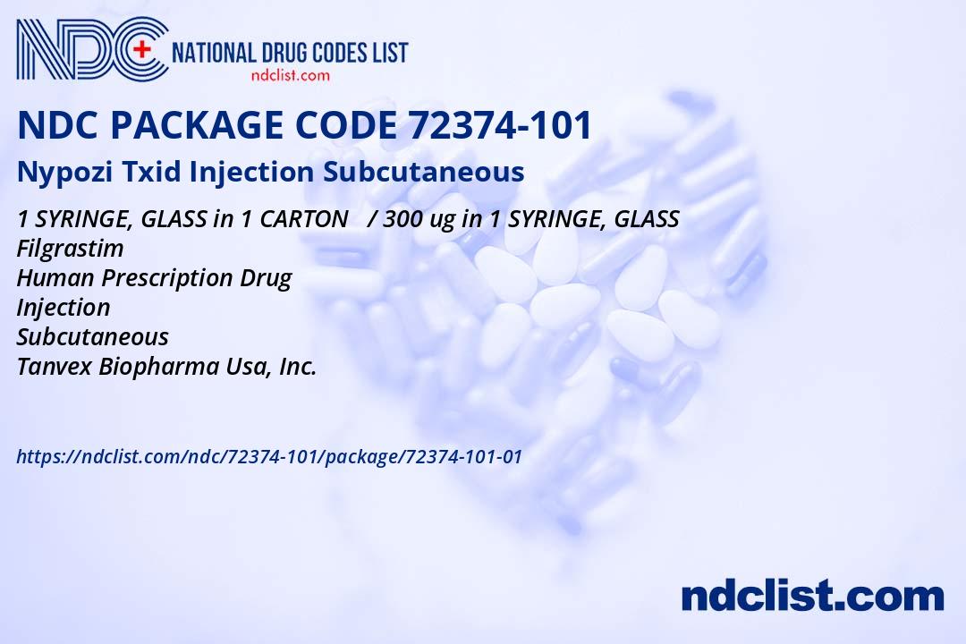 NDC Package 72374-101-01 Nypozi Txid Injection Subcutaneous