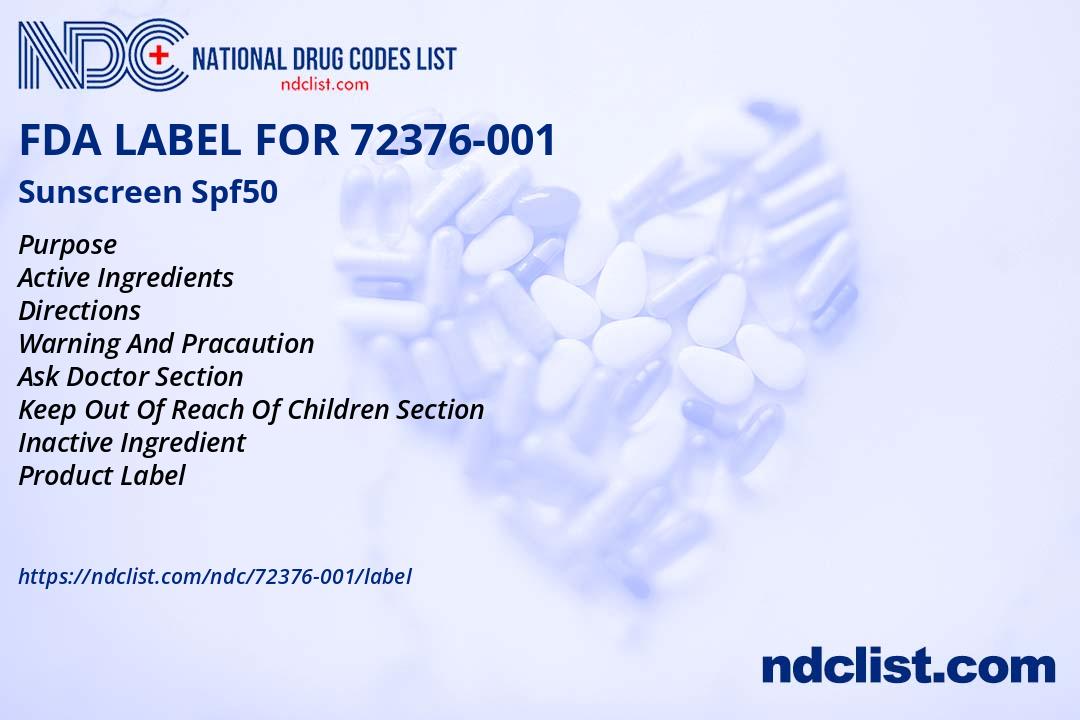 Sunscreen - FDA Label NDC 72376-001