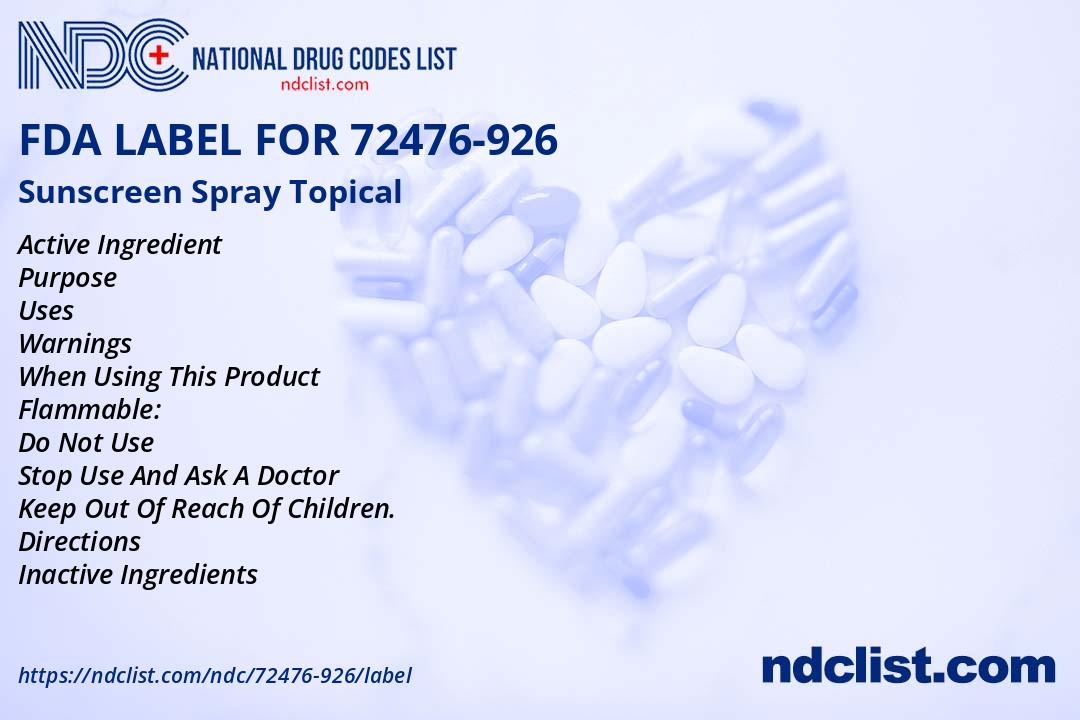 FDA Label for Sunscreen Spray Topical - Indications, Usage & Precautions