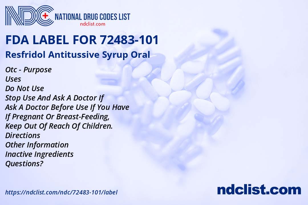 FDA Label for Resfridol Antitussive Syrup Oral - Indications, Usage ...
