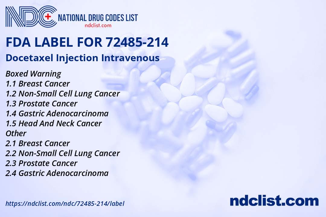FDA Label for Docetaxel Injection Intravenous - Indications, Usage ...