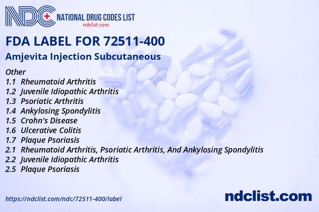 FDA Label for Amjevita Injection Subcutaneous - Indications, Usage ...