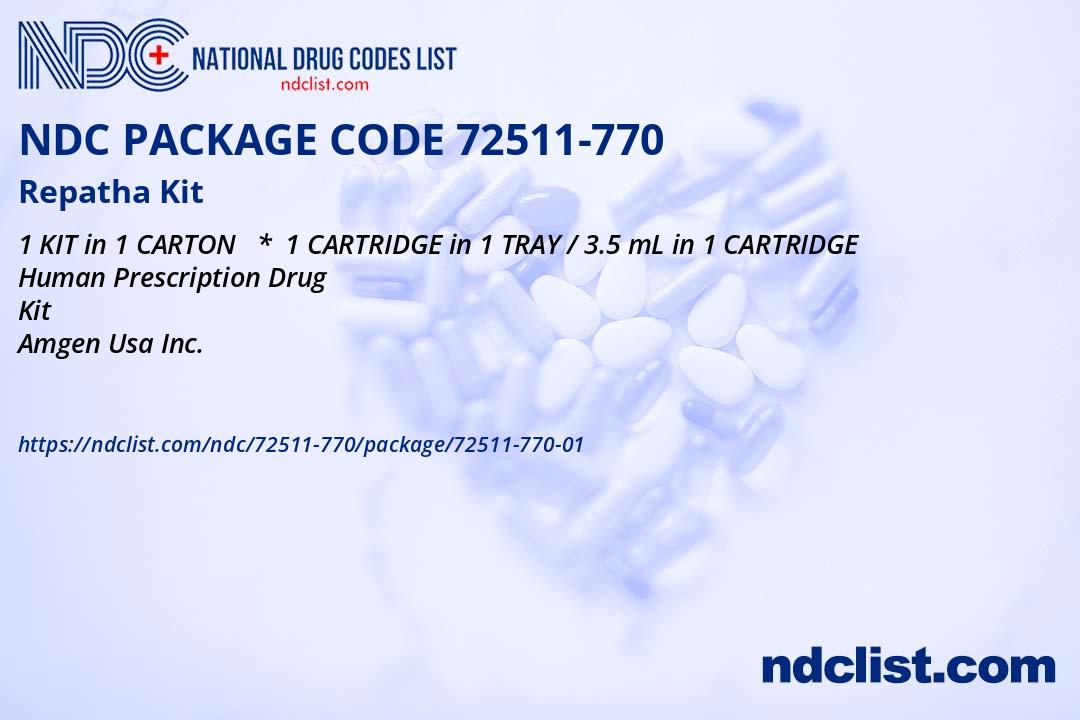 NDC Package 72511-770-01 Repatha
