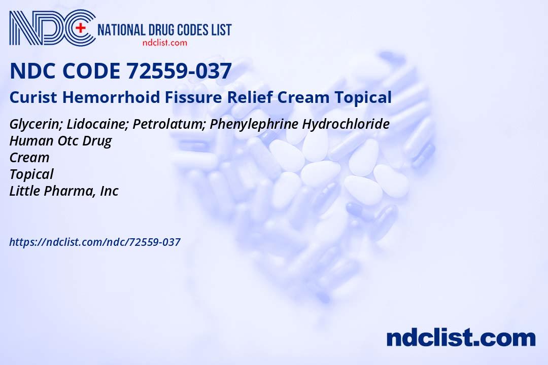 Curist Hemorrhoid Fissure Relief Cream- NDC72559-037