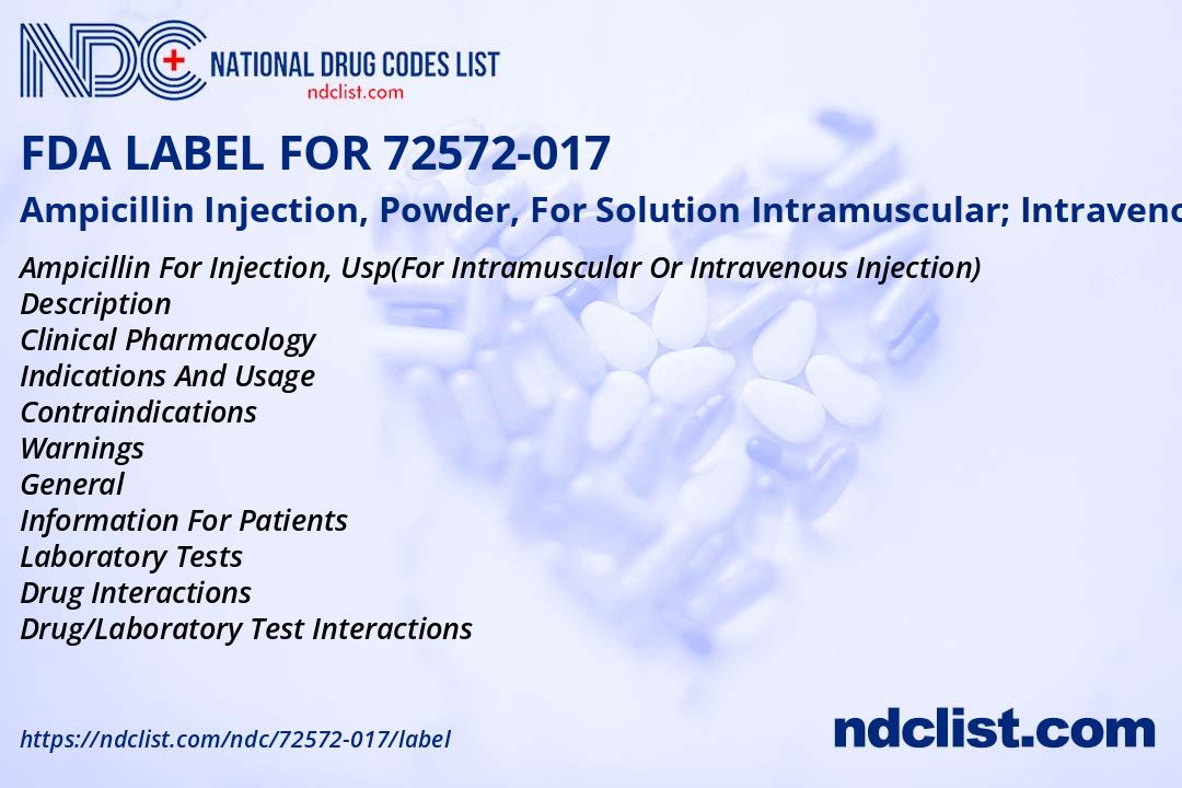 Ampicillin- FDA Label NDC72572-017