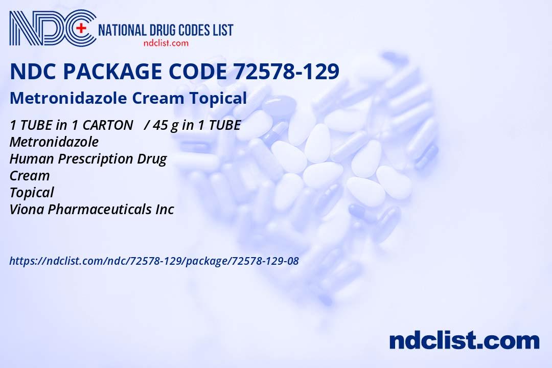 Metronidazole Cream- NDC72578-129-08