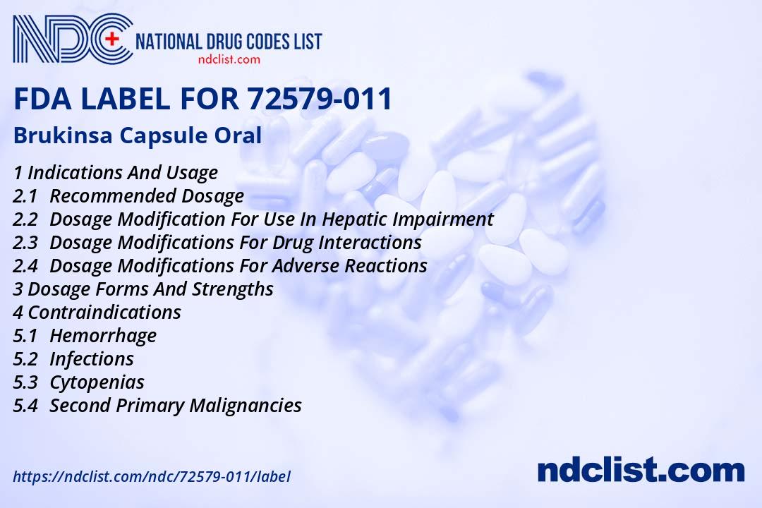 Brukinsa Capsule FDA Label - NDC 72579-011