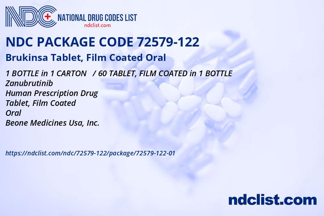 Brukinsa Tablet, Film Coated- NDC72579-122-01