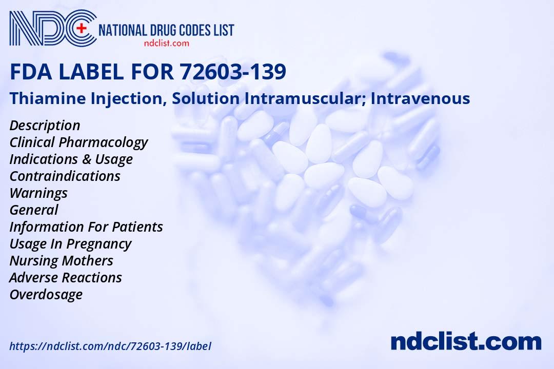 FDA Label for Thiamine Injection, Solution Intramuscular; Intravenous ...
