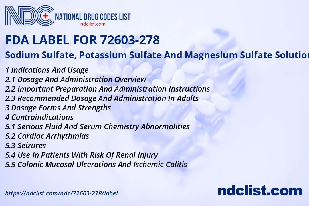 FDA Label for Sodium Sulfate, Potassium Sulfate And Magnesium Sulfate ...