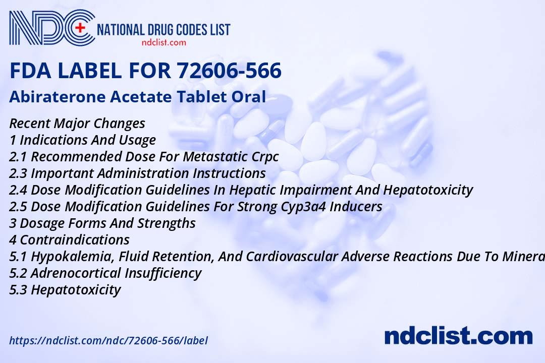 FDA Label for Abiraterone Acetate - Indications, Usage & Precautions