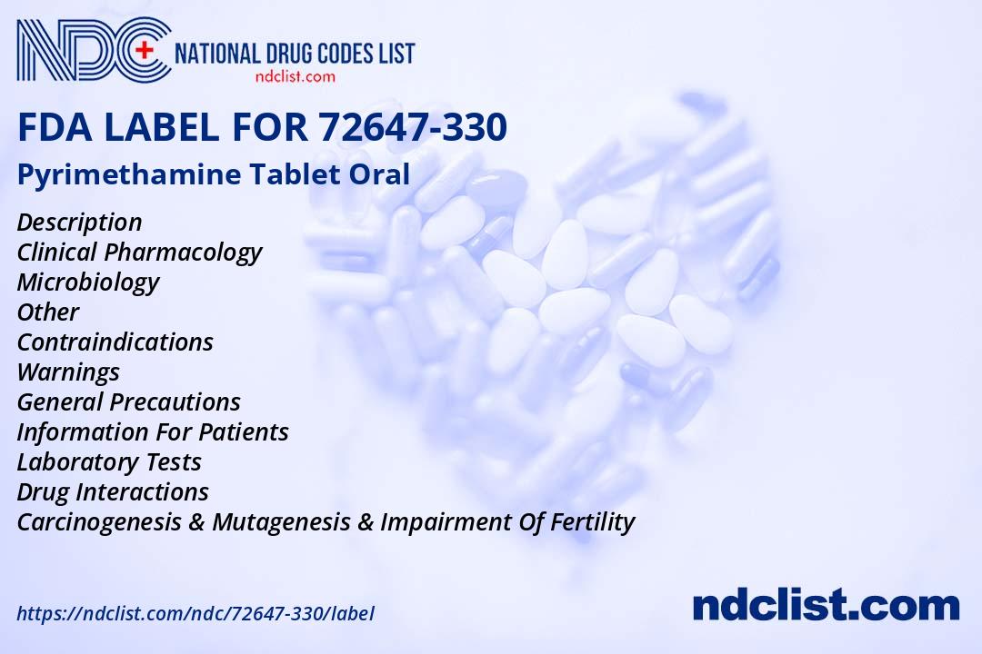 Pyrimethamine Tablet- FDA Label NDC72647-330
