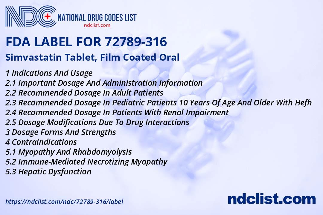 FDA Label for Simvastatin Tablet, Film Coated Oral - Indications, Usage ...