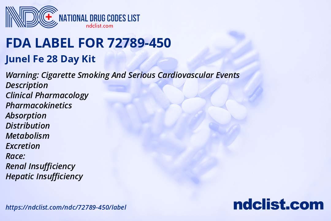 FDA Label for Junel Fe 28 Day Kit - Indications, Usage & Precautions