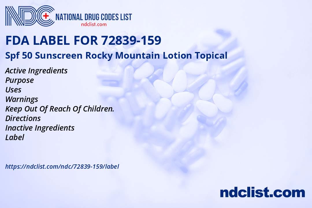 Spf 50 Sunscreen Lotion- FDA Label NDC72839-159
