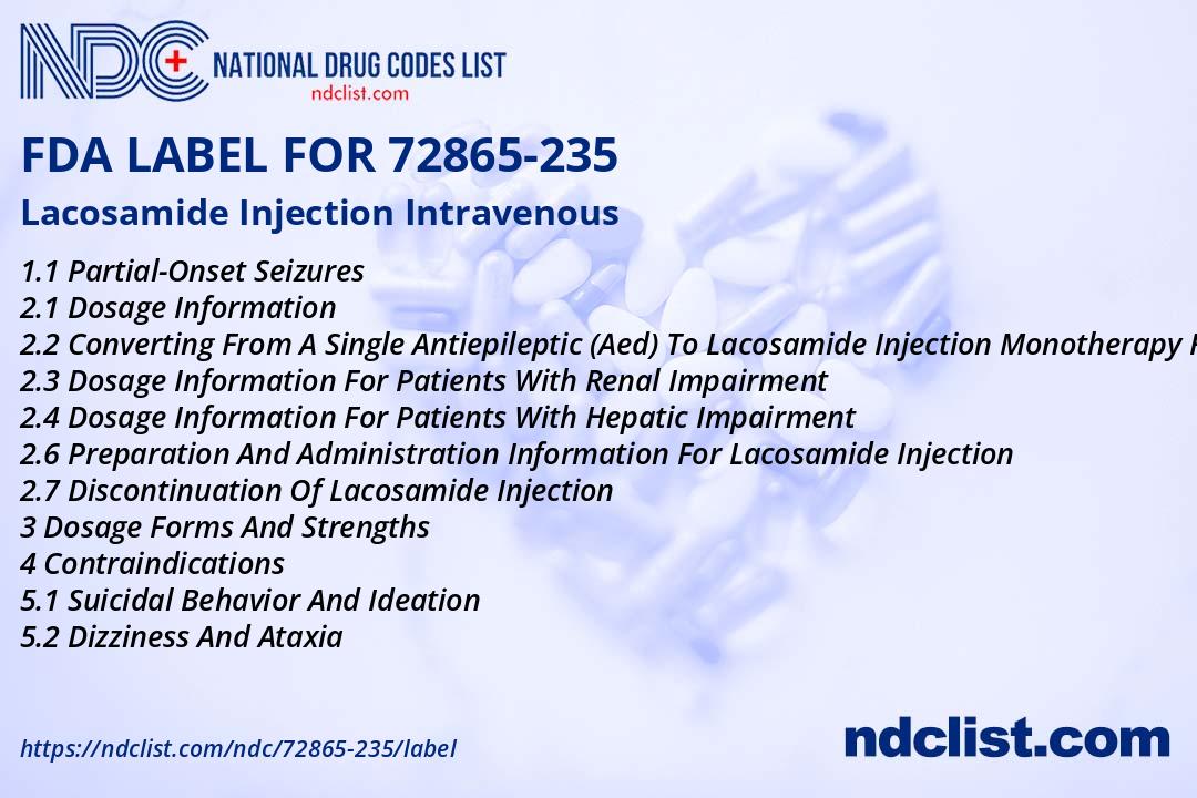 FDA Label for Lacosamide Injection Intravenous - Indications, Usage ...