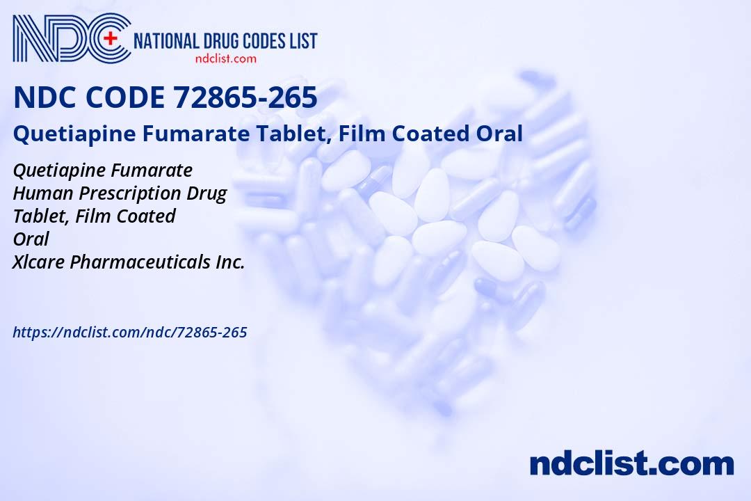 NDC 72865-265 Quetiapine Fumarate Tablet, Film Coated Oral