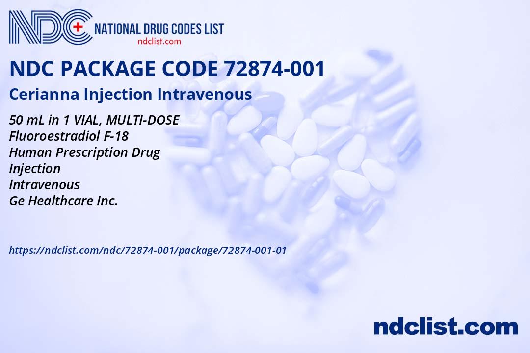 NDC Package 72874-001-01 Cerianna Injection Intravenous