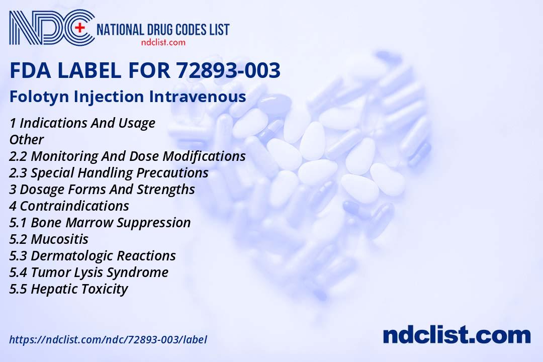 FDA Label for Folotyn Injection Intravenous - Indications, Usage ...