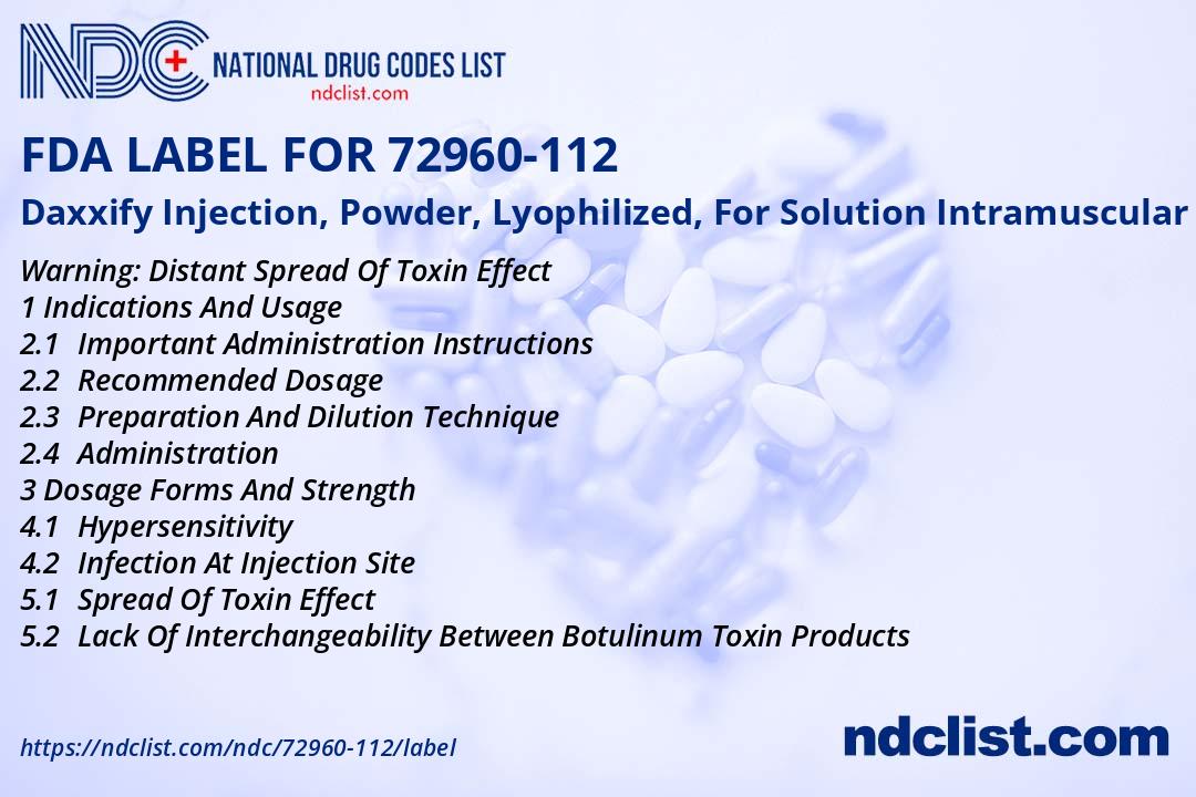 FDA Label for Daxxify Injection, Powder, Lyophilized, For Solution ...