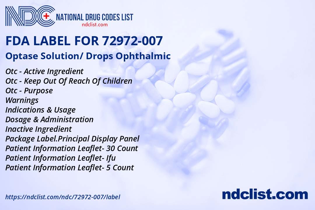 FDA Label for Optase Solution/ Drops Ophthalmic - Indications, Usage ...