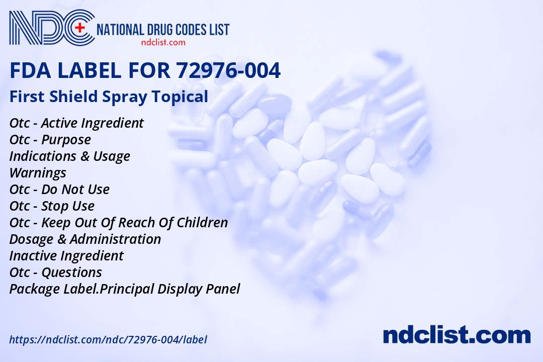 First Shield Spray- FDA Label NDC72976-004