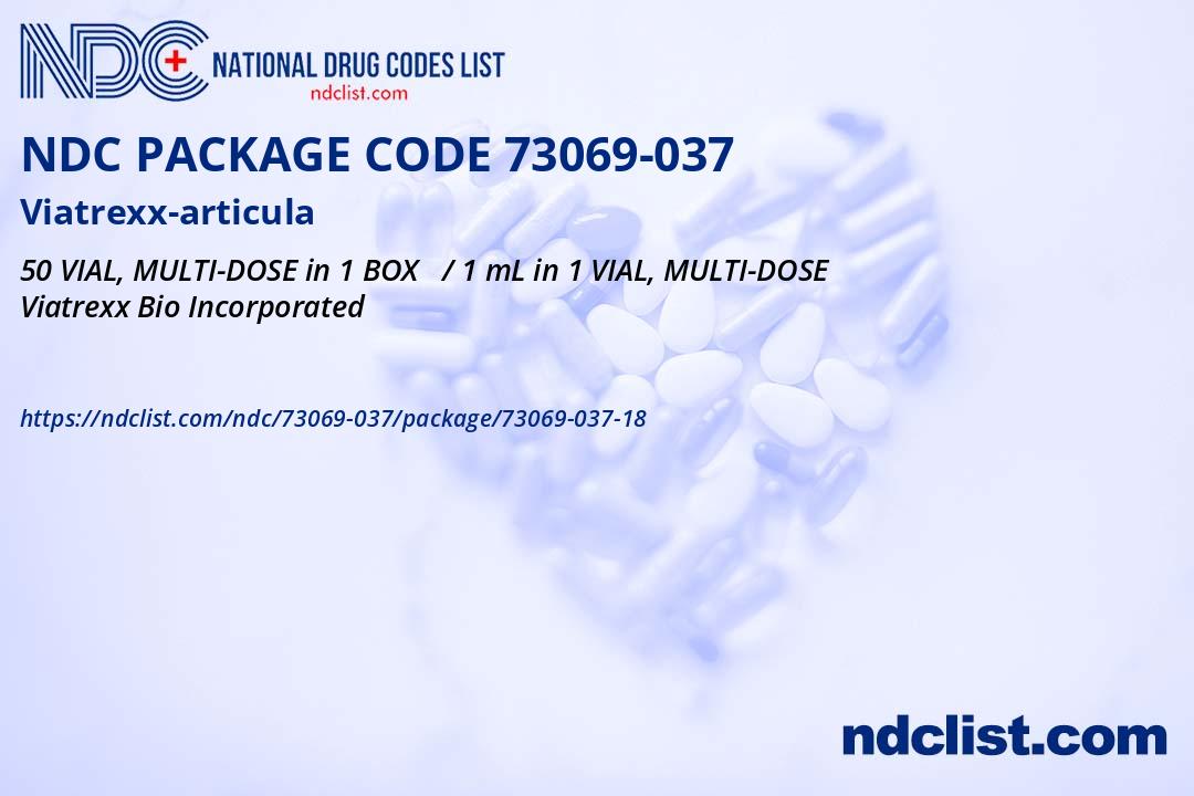 NDC Package 73069-037-18 Viatrexx-articula