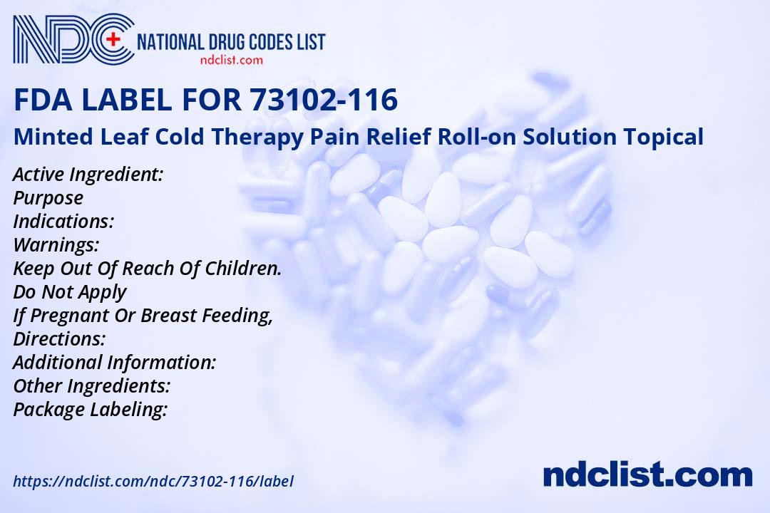 FDA Label for Minted Leaf Cold Therapy Pain Relief Roll-on ...