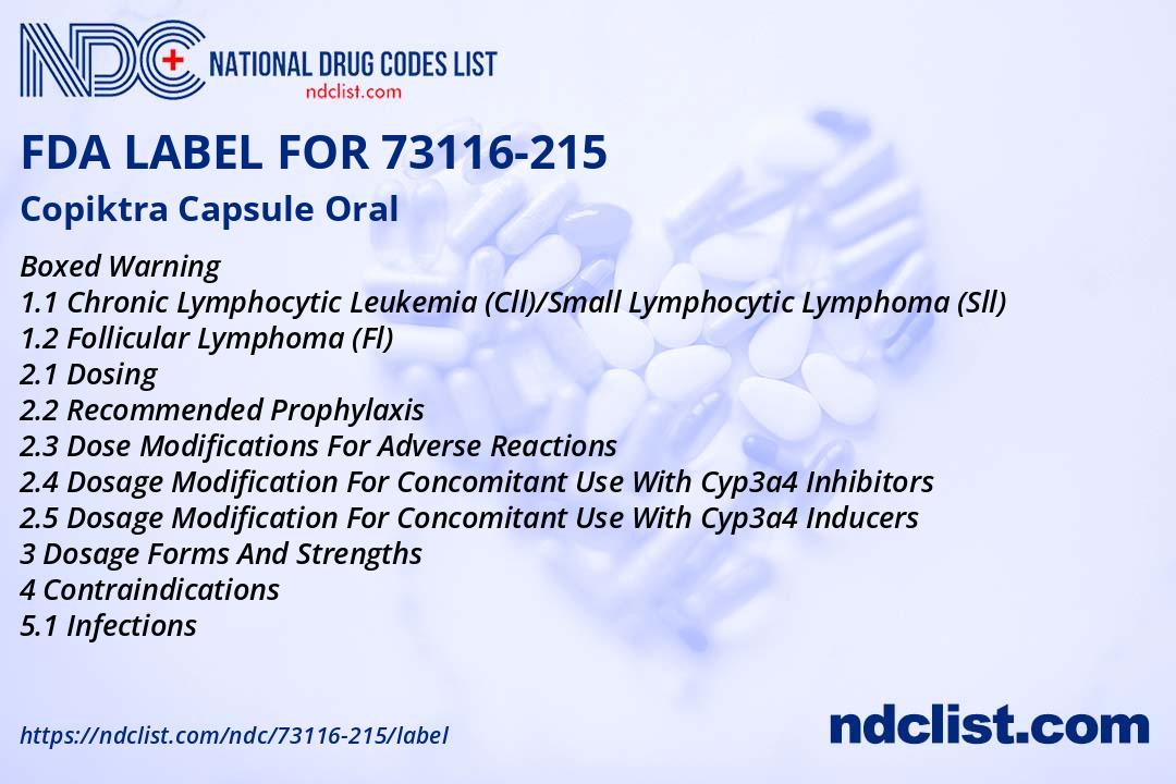 FDA Label for Copiktra Capsule Oral - Indications, Usage & Precautions