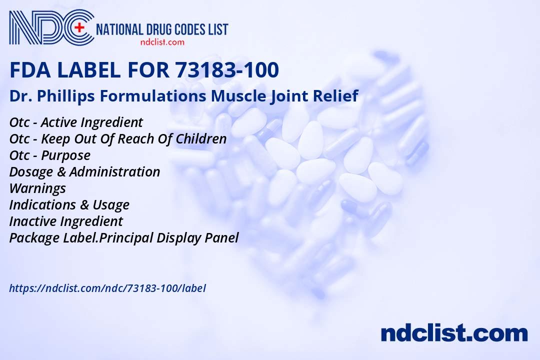 Dr. Phillips Formulations Musc FDA Label - NDC 73183-100