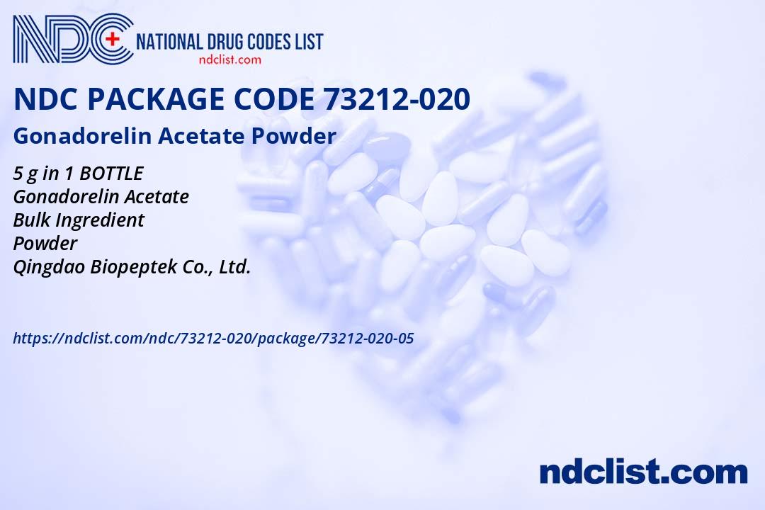 NDC Package 73212-020-05 Gonadorelin Acetate Powder