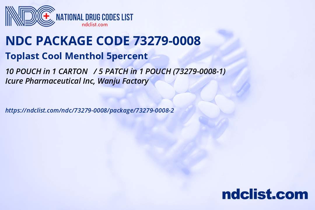 Toplast Cool Menthol 5percent - NDC Package 73279-0008-2