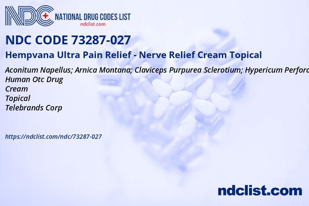 NDC 73287-027 Hempvana Ultra Pain Relief - Nerve Relief Cream Topical