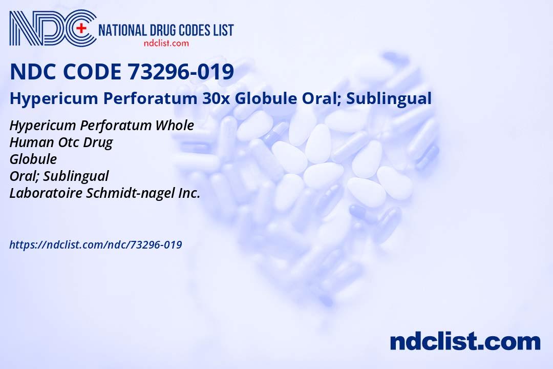 NDC 73296-019 Hypericum Perforatum 30x Globule Oral; Sublingual