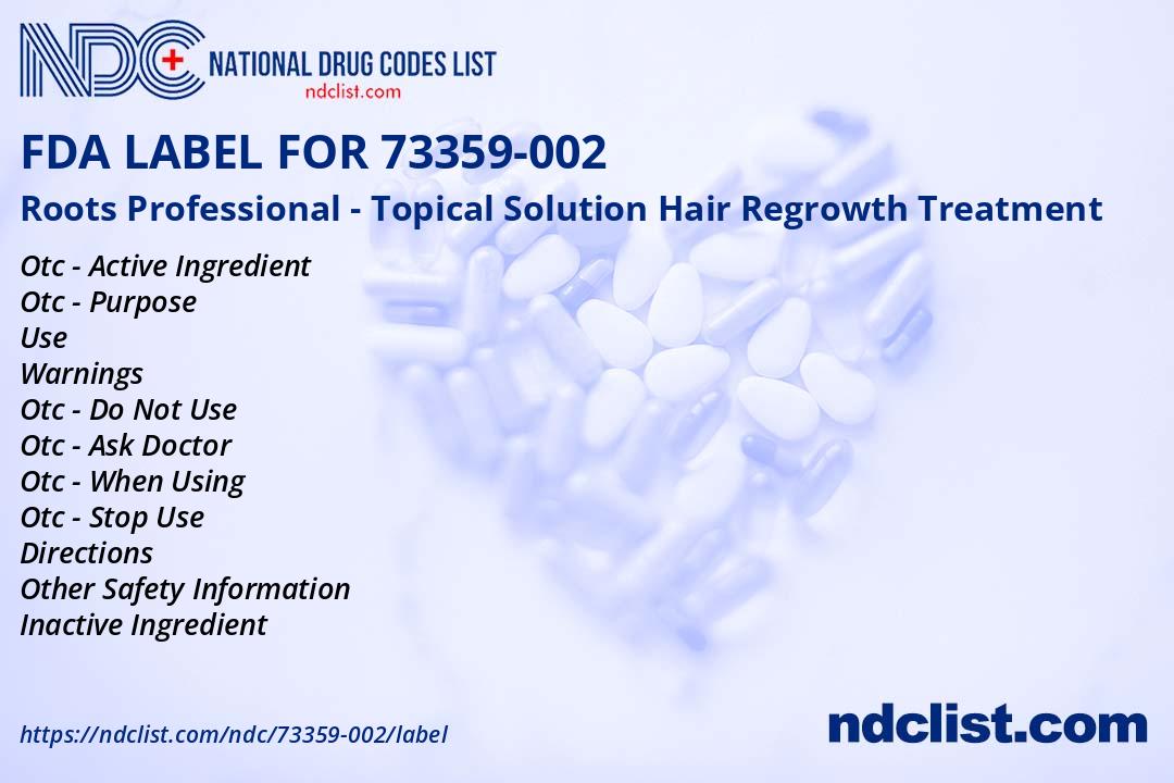 FDA Label for Roots Professional - Topical Solution Hair Regrowth ...