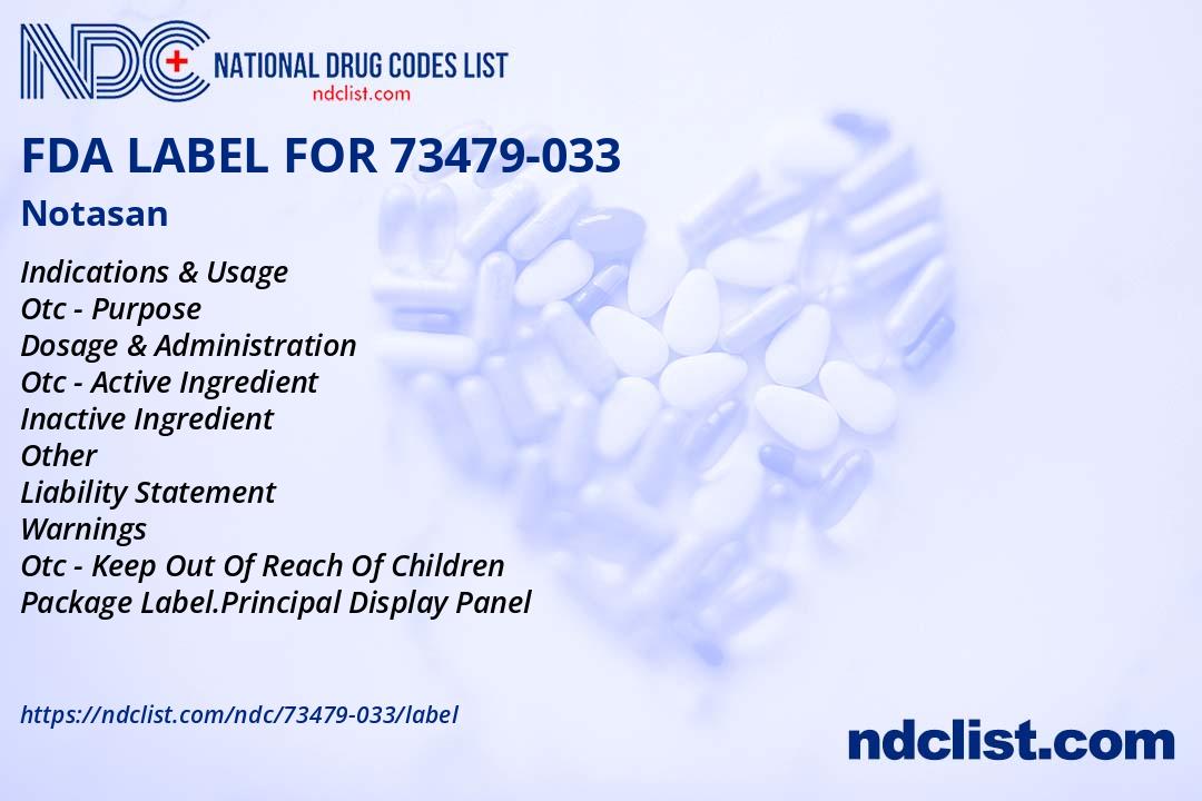 FDA Label for Notasan - Indications, Usage & Precautions