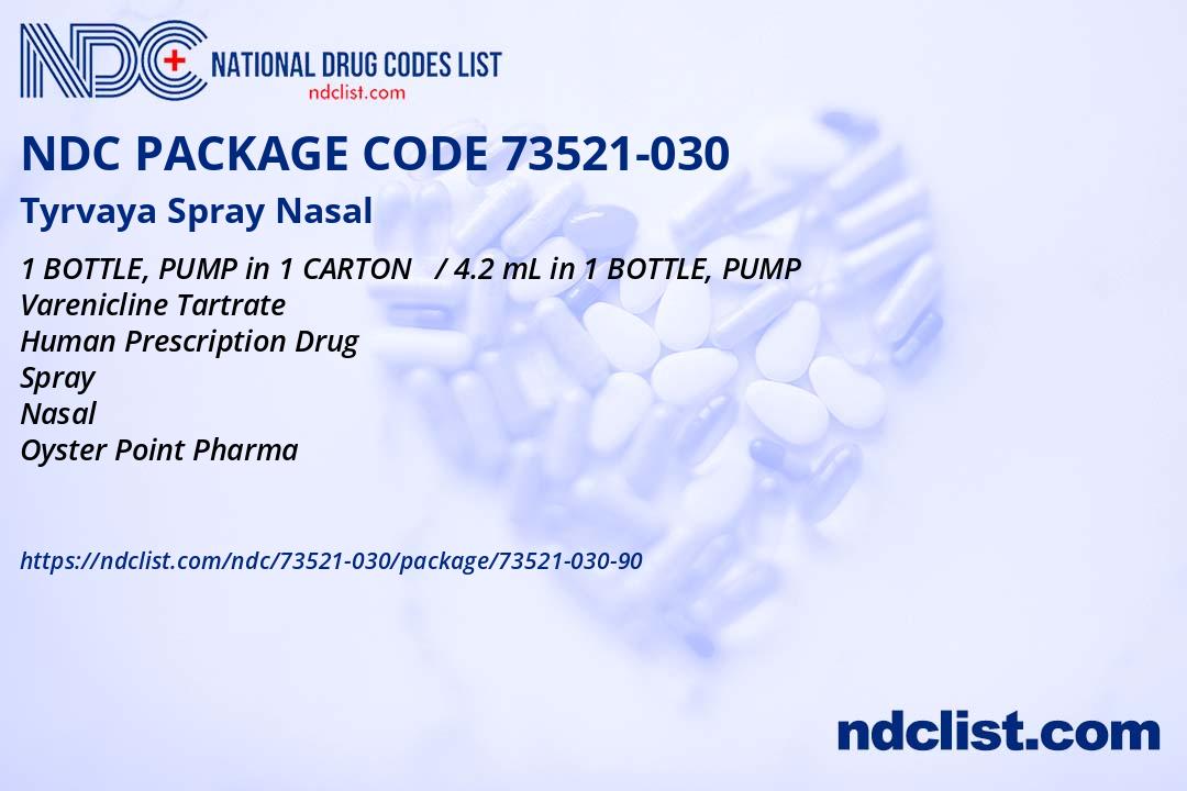 NDC Package 73521-030-90 Tyrvaya Spray Nasal