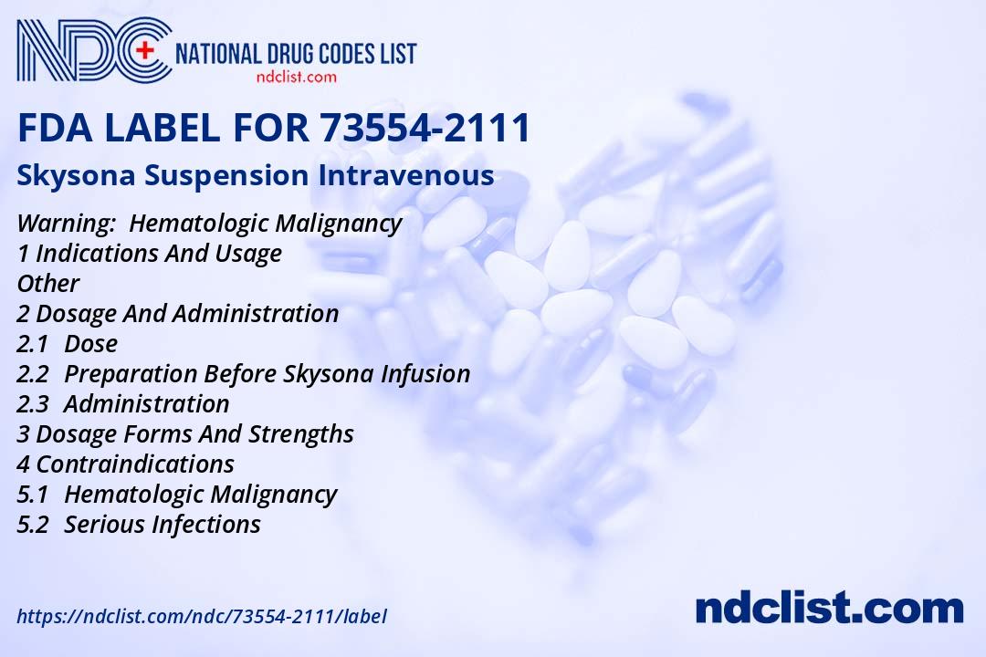 FDA Label for Skysona Suspension Intravenous - Indications, Usage ...