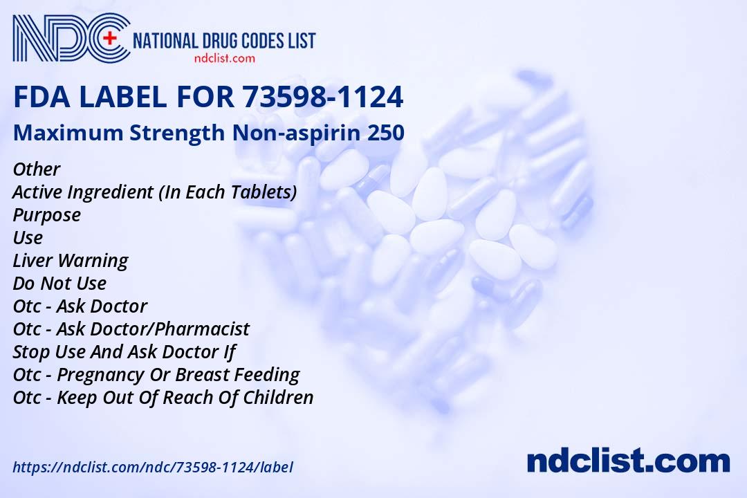 FDA Label for Maximum Strength Non-aspirin 250 Tablet Oral ...