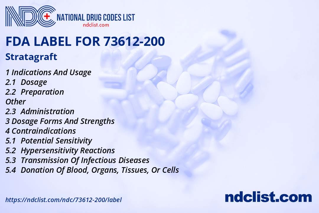 FDA Label for Stratagraft - Indications, Usage & Precautions