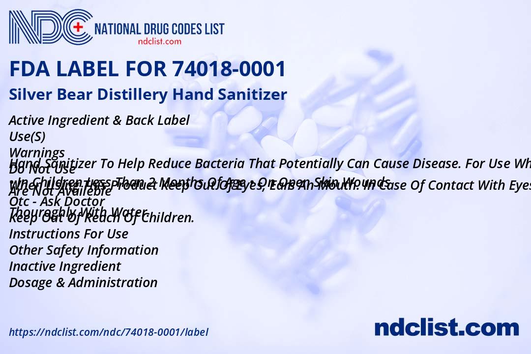 FDA Label for Silver Bear Distillery Hand Sanitizer - Indications ...