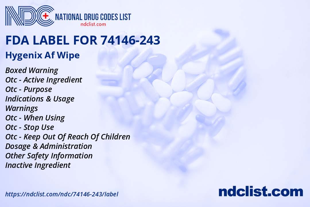 Hygenix Af Wipe FDA Label - NDC 74146-243