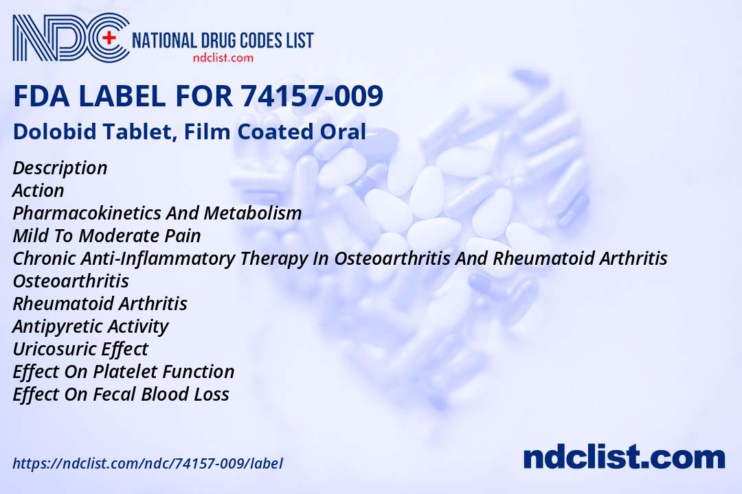Dolobid Tablet, Film Coated- FDA Label NDC74157-009